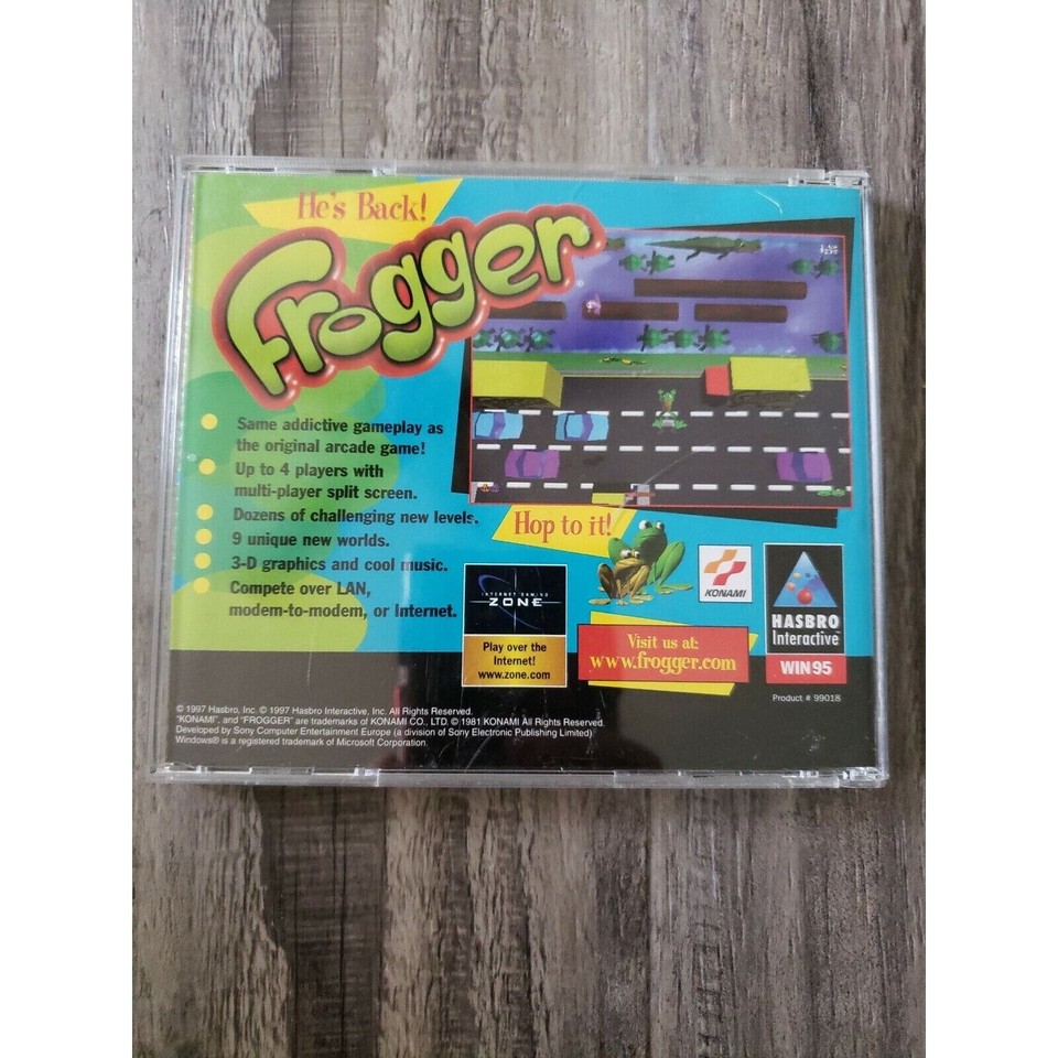 1997 Frogger Computer Game PC CD-ROM Hasbro Interactive Win 95 98- 4 ...