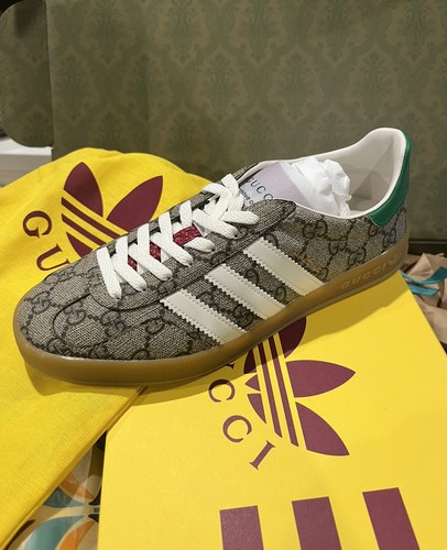 Adidas X Gucci Women’s Gazelle Sneakers Original GG Monogram Size 6 UK ...