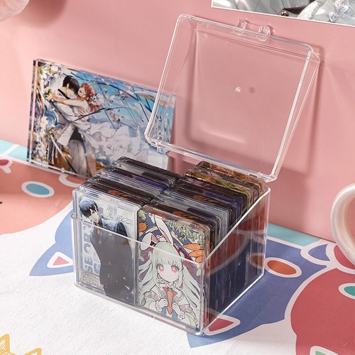Transparent Acrylic Card Storage Box Holds 400 Postcards Display Card ...