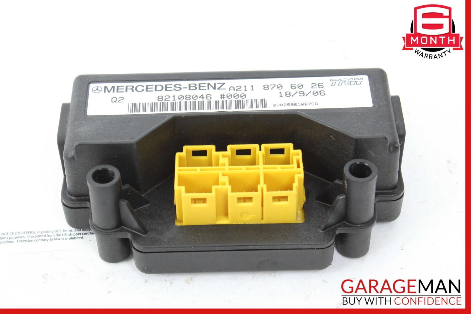 06-09 Mercedes W211 E350 ML350 Front Right Seat Weight Sensor Control ...
