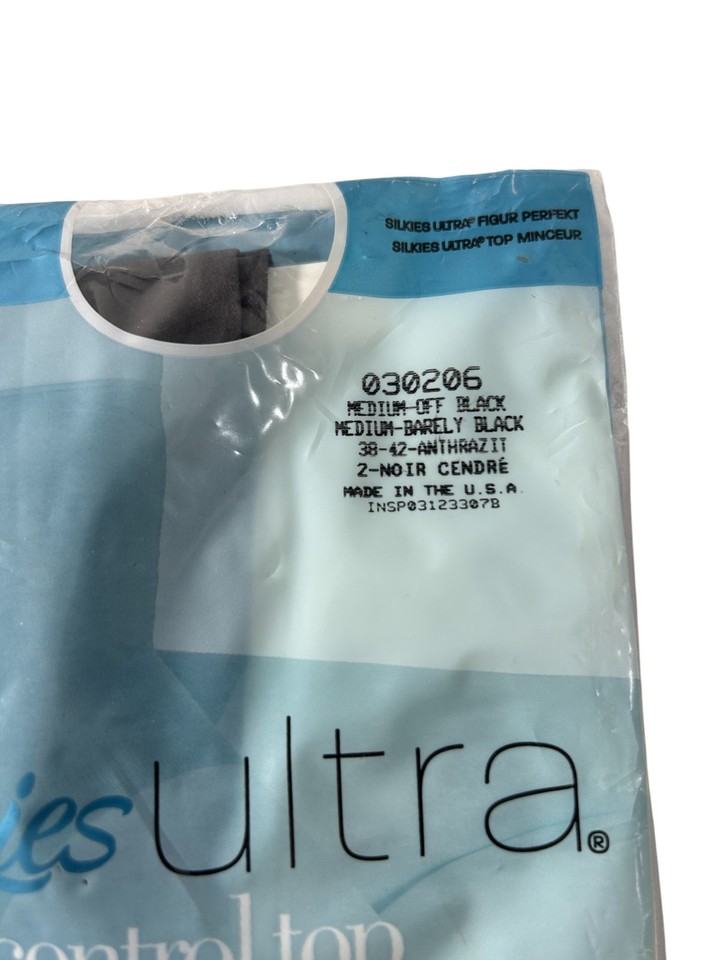 Vintage Silkies Ultra Control Top Barely Black Medium Ultra Sheer Legs ...