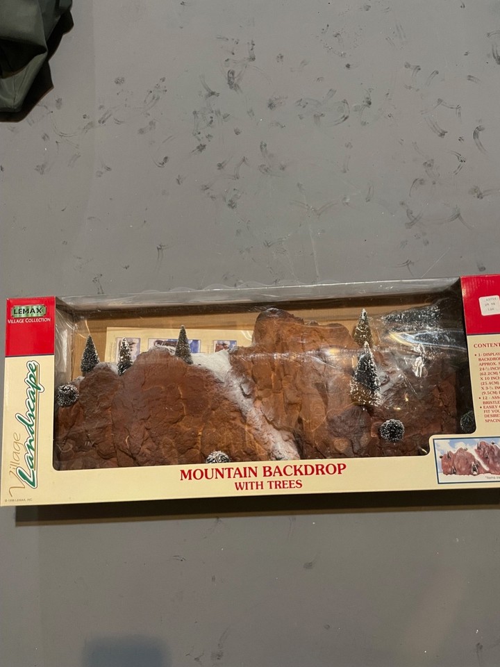 1 LEMAX CHRISTMAS VILLAGE LANDSCAPE MOUNTAIN BACKDROP w TREES | eBay