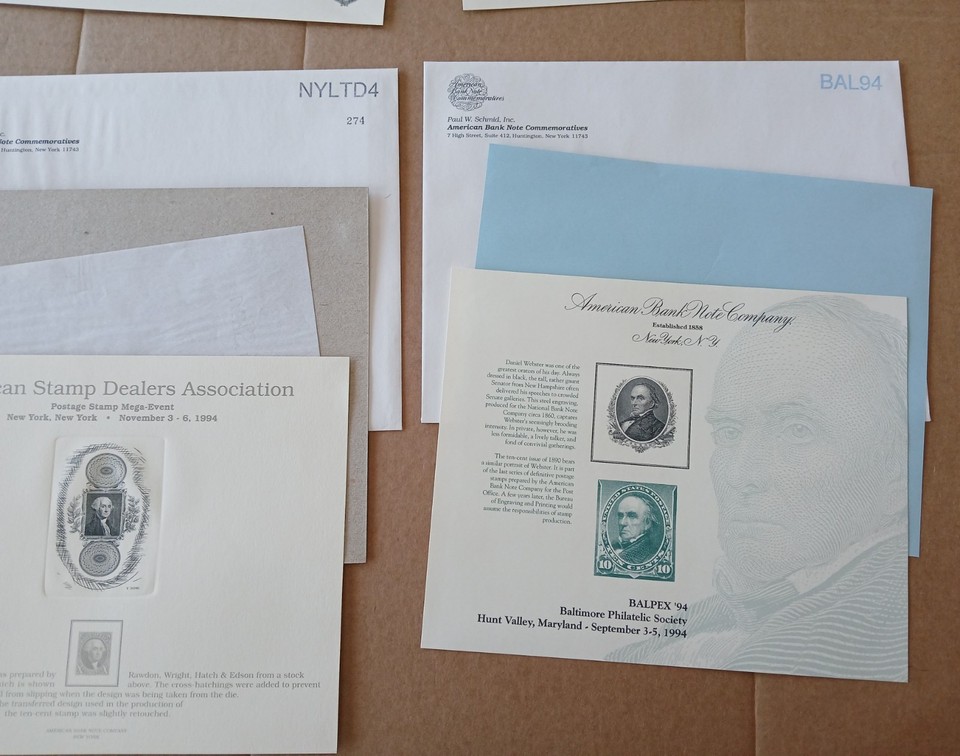 Lot of 7 BEP Intaglio Print Souvenir Cards American Bank Note ...