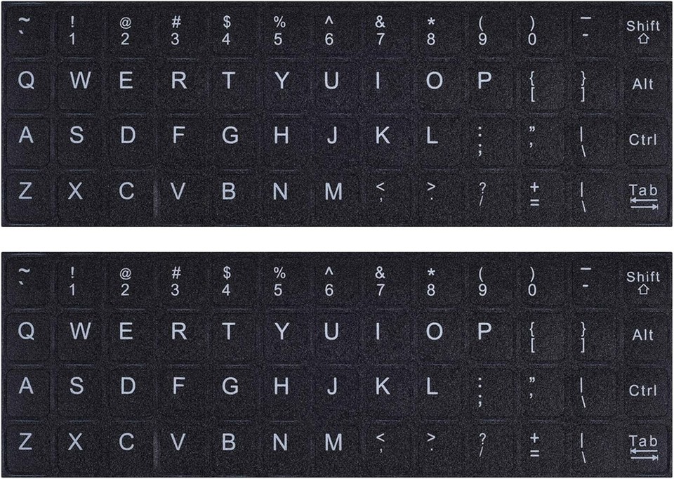 "2PCS English Keyboard Stickers Replacement Letters, Full Size Big ...