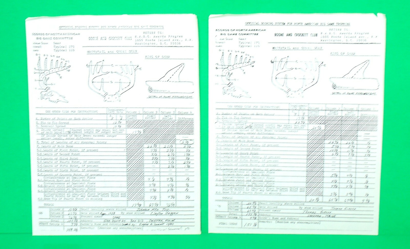 Maine Antler and Skull Trophy Club Hunting Record Book 1984 & Boone ...