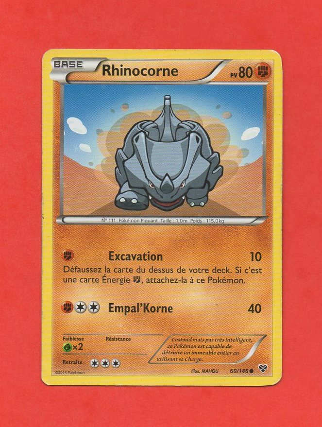 Pokémon n° 60/146 - RHINOCORNE - PV80 (A7198) | eBay
