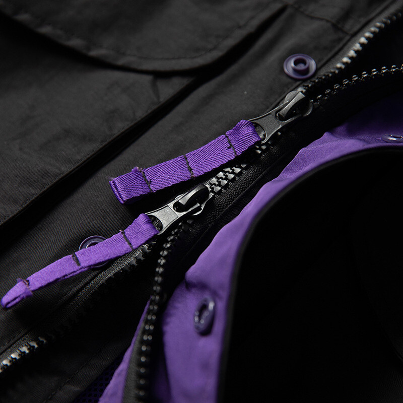 Multi Pocket Work Jacket Japanese Retro Two Sided Hooded Interchange ...