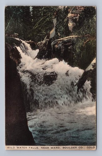 Wild Water Falls WARD Colorado Boulder Antique Hand Colored Postcard ...