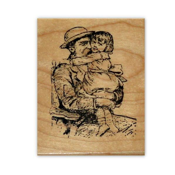 Daddy or Grandpa & little girl mounted rubber stamp, Father's Day ...