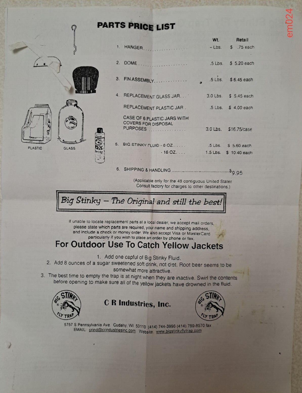 New Mfg Sealed Big Stinky Fly Trap Vintage Eco-Friendly Pest Control ...