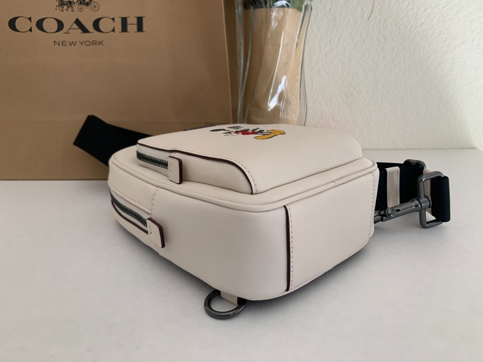 Coach CM026 Disney X Coach Track Pack 14 W Mickey Mouse Leather Chalk ...