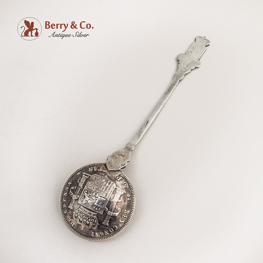 Spanish Coin Bowl Spoon Coin Silver 1892 5 Pesetas | eBay