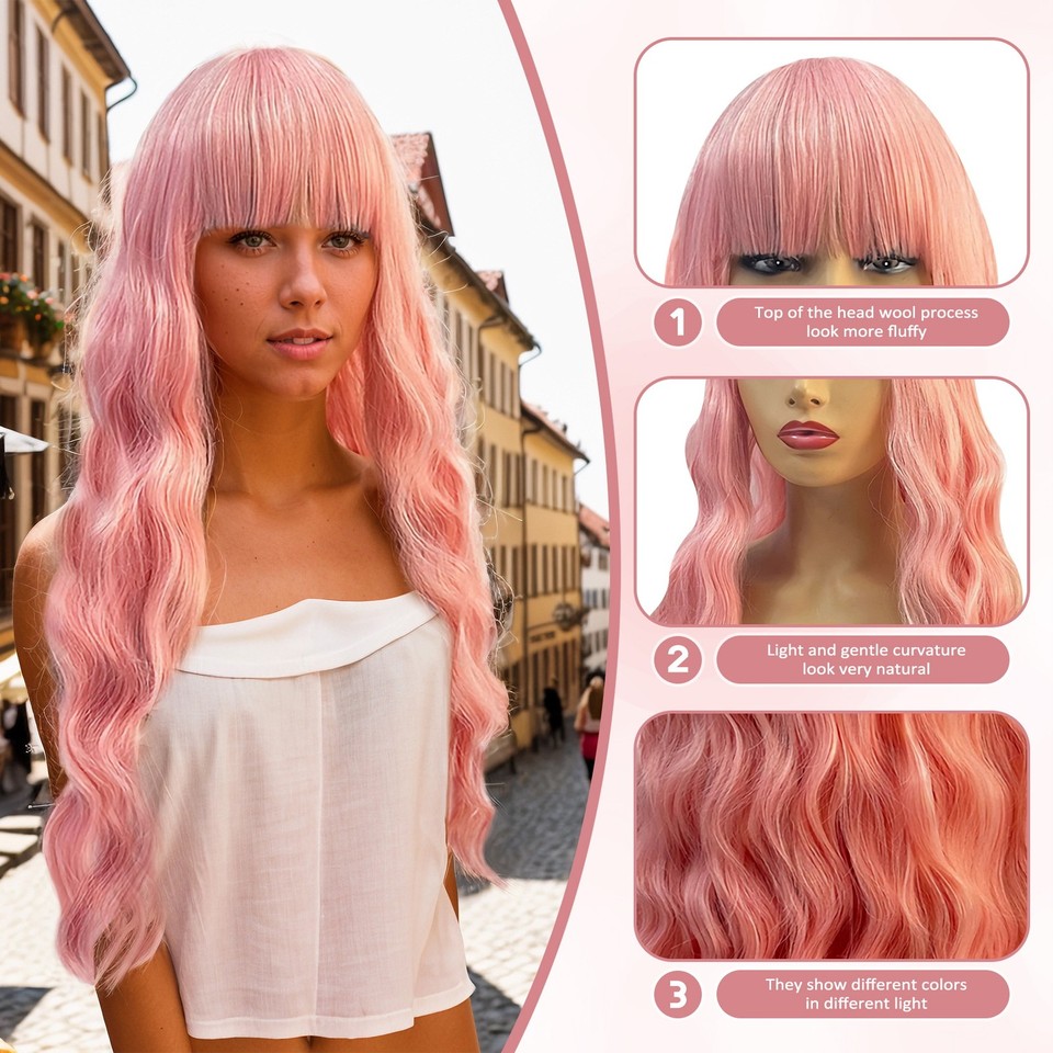 Wigs Curly Wigs for Anime Cosplay Women Long Wigs with Bangs 1057 | eBay