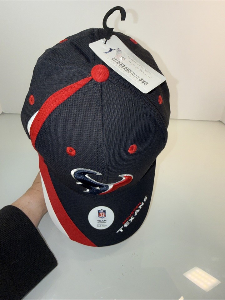 Houston Texans RWB w Bull Logo on Navy RWB Accent Hat Cap NFL Team Hook ...