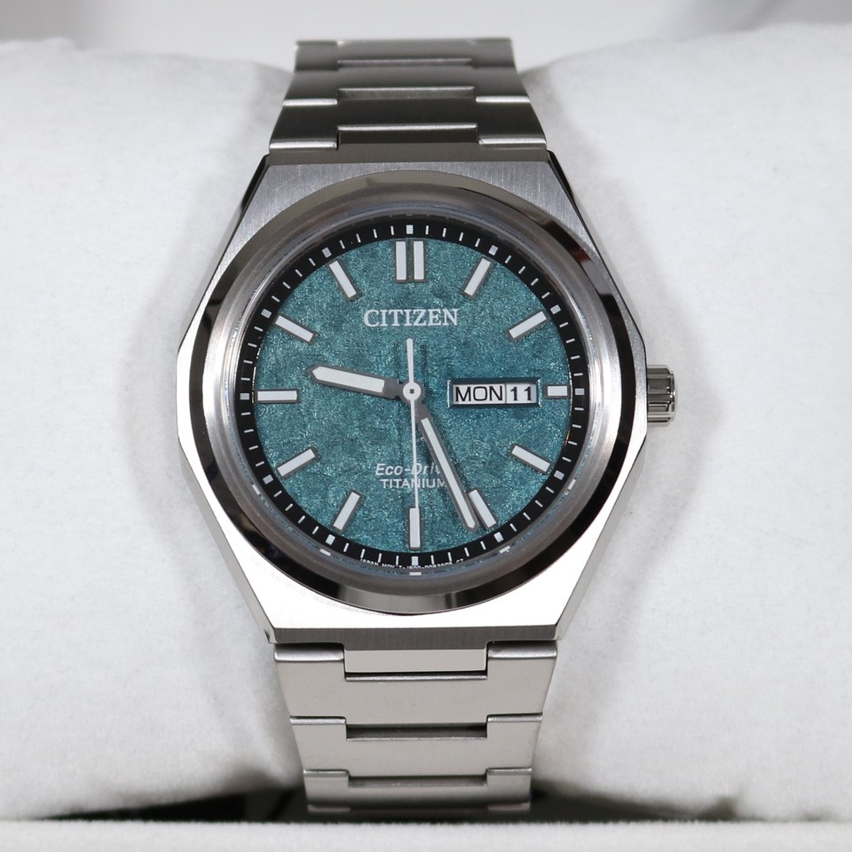 Citizen Eco-Drive Super Titanium Green Dial Men's Watch AW0130-85X | eBay