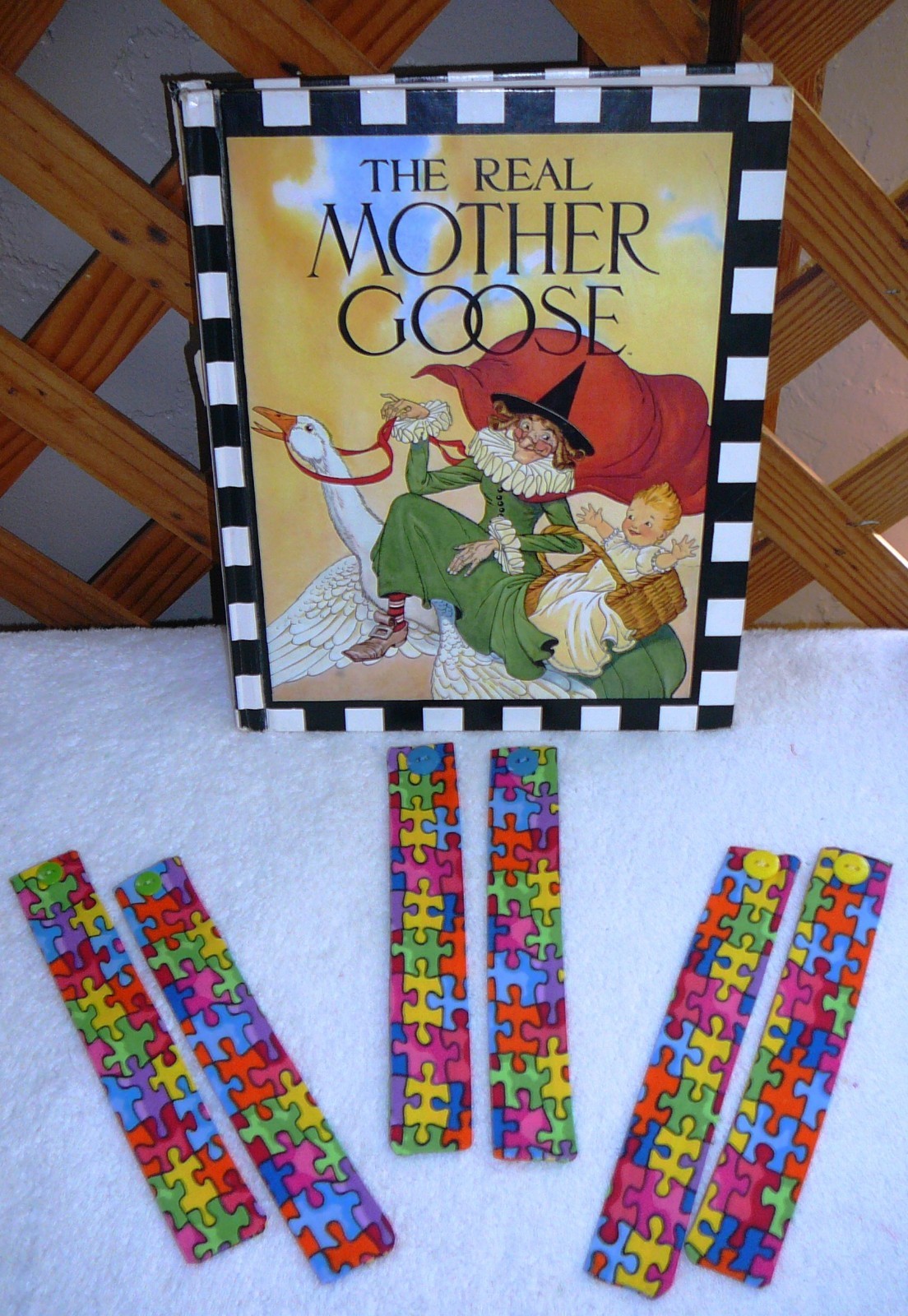 BOOKMARKS~"PUZZLE PIECES"~Children~Set Of 3~Fabric~Reversible~Washable ...