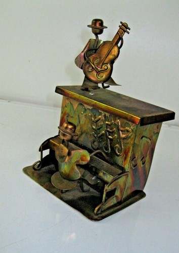 Vintage Copper Tin Music Box Seated Piano Player Berkeley Designs "The ...