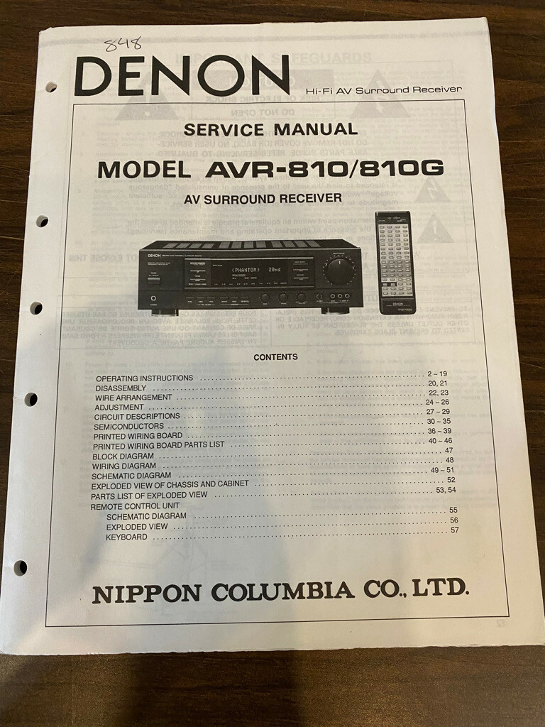 DENON AVR-810 AVR810 AVR-810G Service Manual **ORIGINAL** | eBay