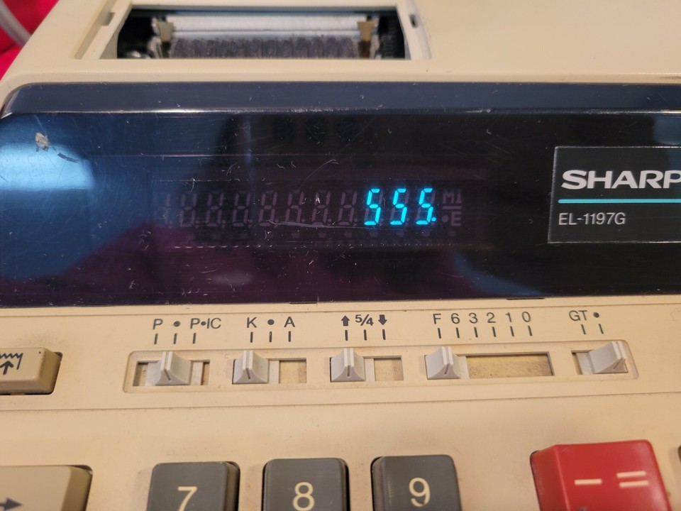 Vintage Sharp Electronic Calculator EL-1197G Digit Printing GT Function ...