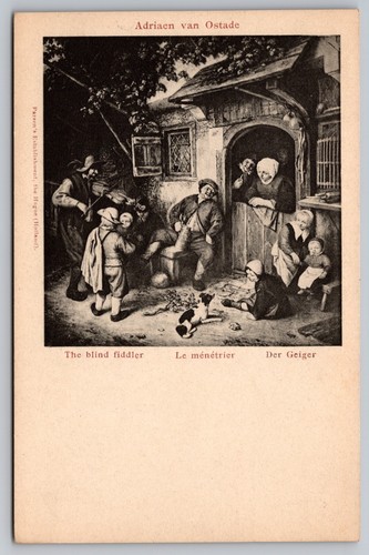 Postcard: The Blind Fiddler, Adriaen Van Ostade, Parson's, Undivided ...