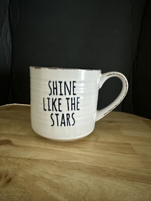 Prima Design Coffee Mug Ceramic Shine Like The Stars Tea Cup Blue Ivory ...