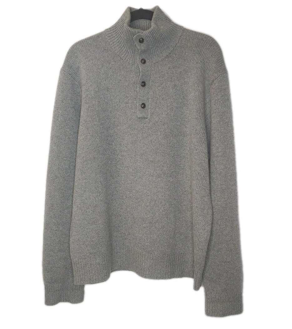Polo Ralph Lauren Italian Cashmere Sweater Sz XL Gray… - Gem