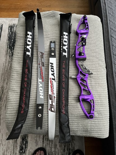 HOYT FAKTOR FORMULA RISER LEFT HAND (PURPLE) WITH LIMBS, BAG, ARROWS ...