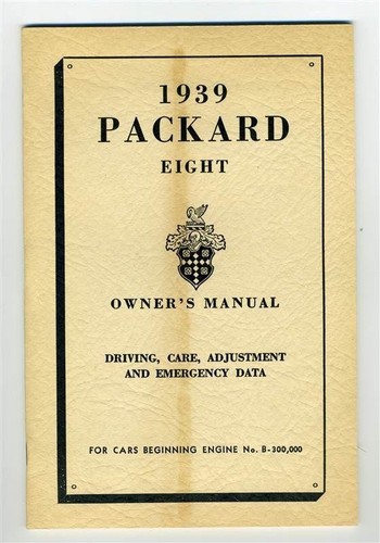 ORIGINAL 1939 Packard Eight Owner's Manual Service Cards & Envelope | eBay