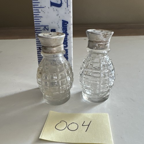 Vintage Mini, Art Deco Style Glass Grenade Salt & Pepper Shakers | eBay