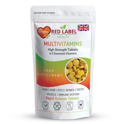 Daily Multi Vitamins Tablets A-Z Essential Vitamins High Strength ...