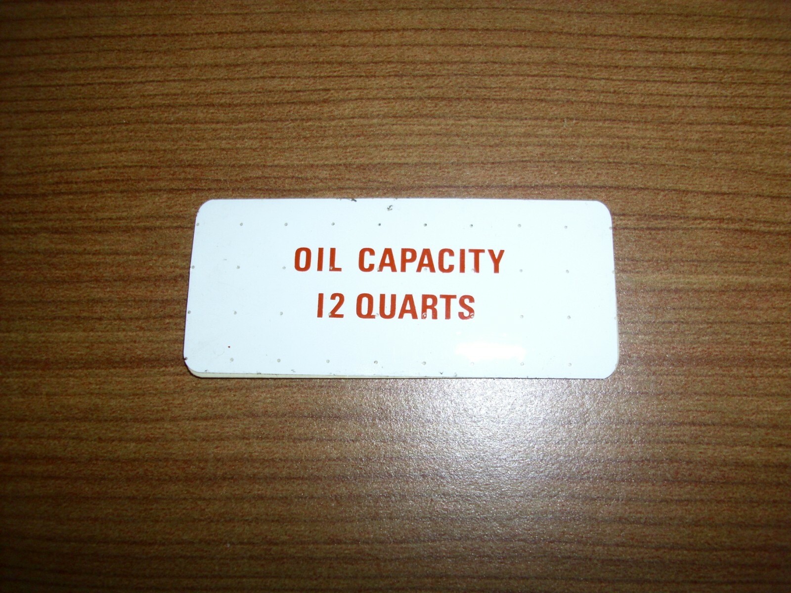 Aircraft Oil Capacity Placard 12 Quart | eBay