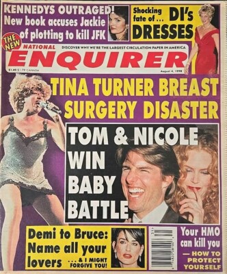 The National Enquirer Tabloid Gossip Magazine August 4 1998 Tina Turner ...