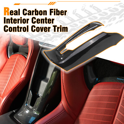Real Carbon Fiber Interior Center Control Trim Cover For Corvette C8 ...