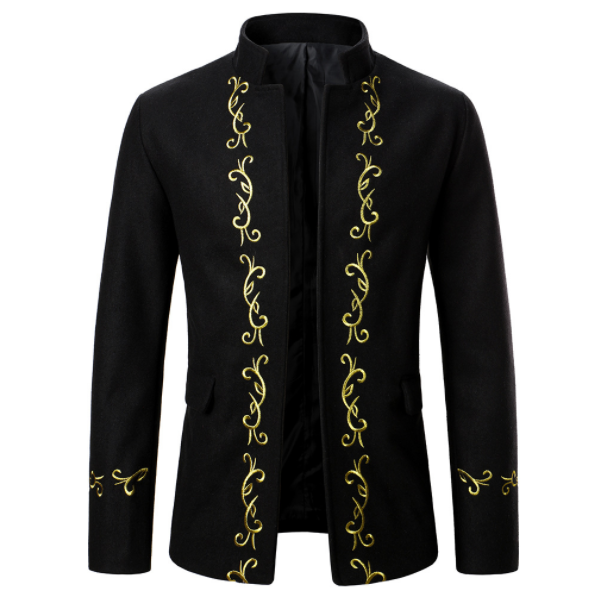 Men's Blazer Embroidery Jacket Coat Suit Formal Party Wedding Stand ...
