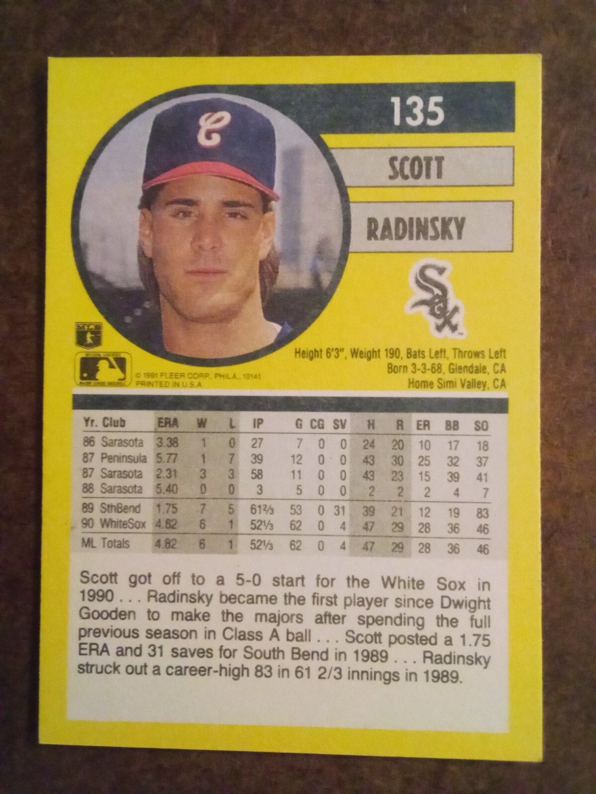 1991 Fleer - #135 Scott Radinsky for sale online | eBay