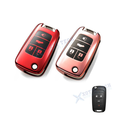 2X Red / Rose Gold TPU Full Cover Remote Control Flip Key Fob Case For ...