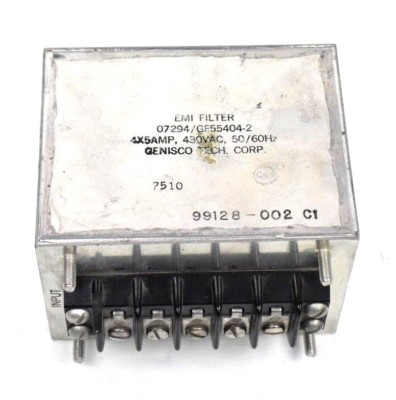 GENISCO TECHNOLOGY CORPORATION EMI FILTER 07294 / GF 55404-2 430 VAC 50 ...