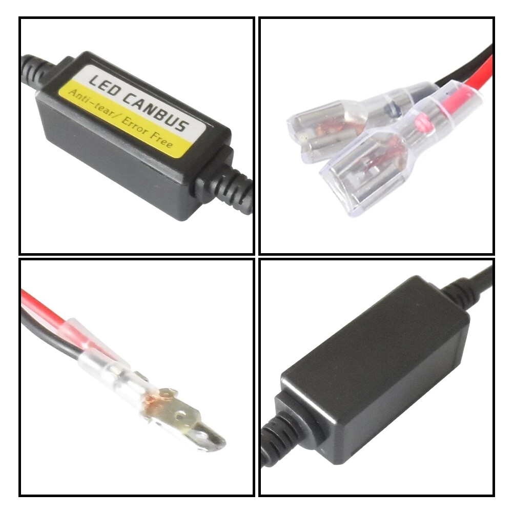 H1/H3 LED Headlight Canbus Error Free Anti Flicker Capacitor Canceller ...