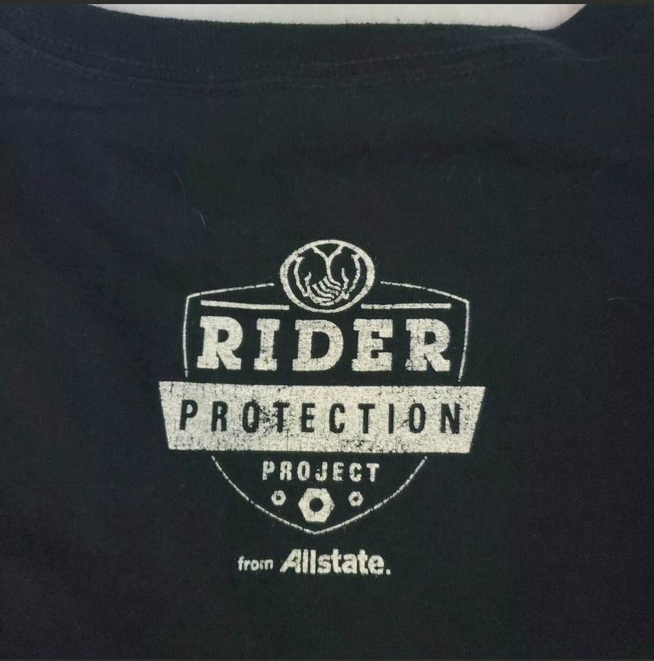 Allstate Black Biker Tee T Shirt Mens XL Crewneck Motorcycles Skull ...