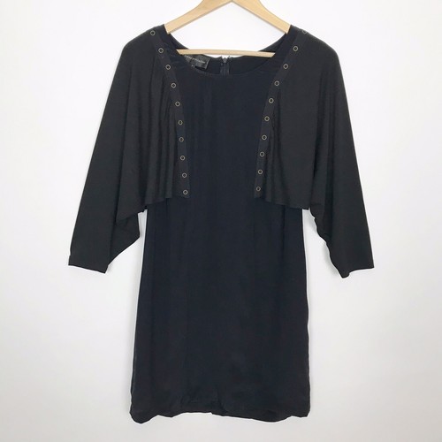 Anthropologie Corey Lynn Calter Dress 6 Medium Black Silk Grommet ...