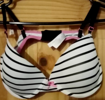 Primark Ladies Bra 36D Underwired Padded T-Shirt Bra White, Black ...