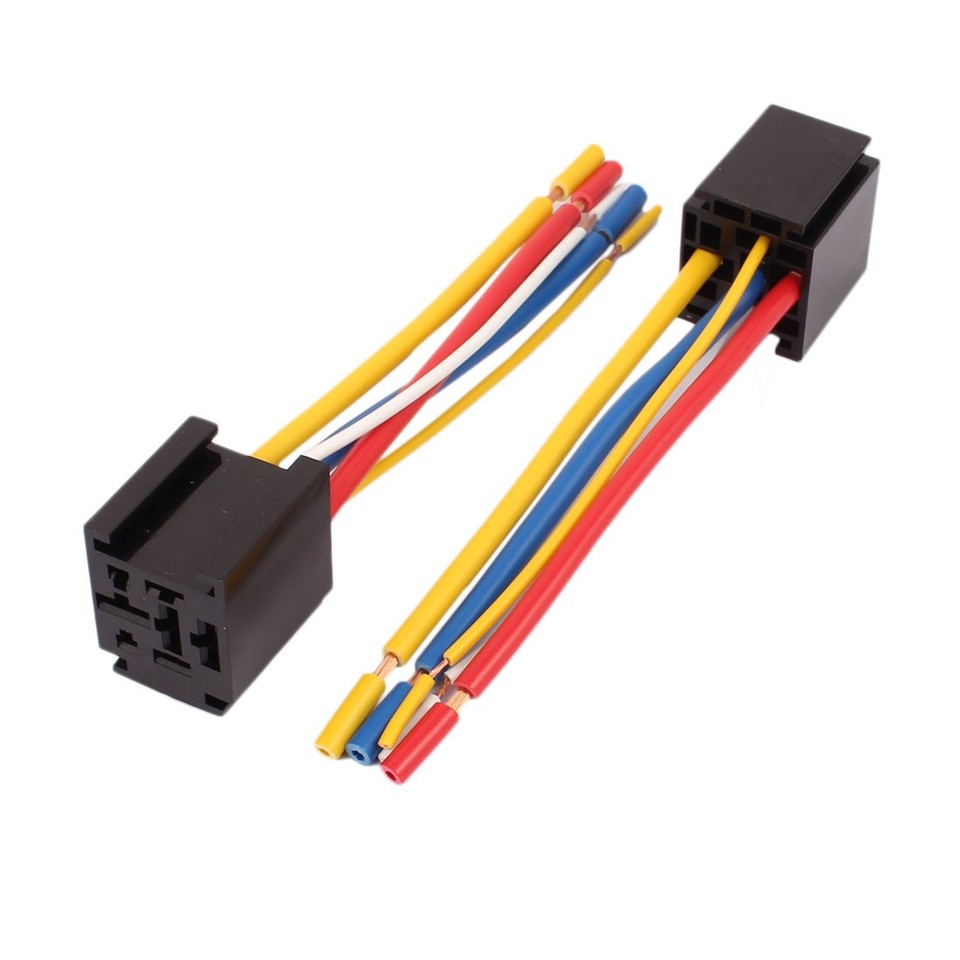5 x DC 12V/24V 80A 5-Pin Wire Cable Relay Socket Harness Connector | eBay