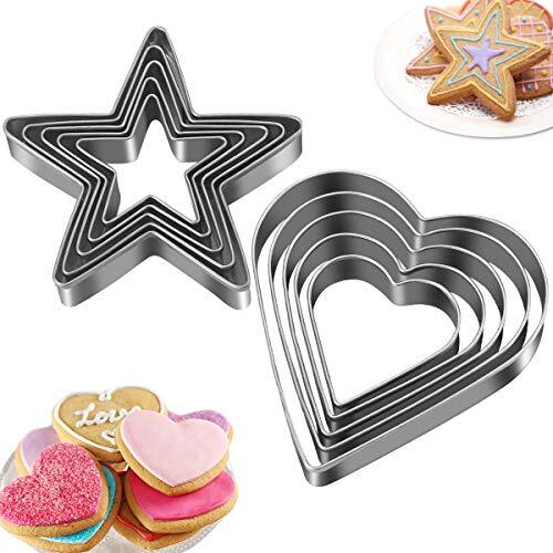 10pcs Cookie Cutters Set Stainless Steel Biscuit Cutter Love Heart ...