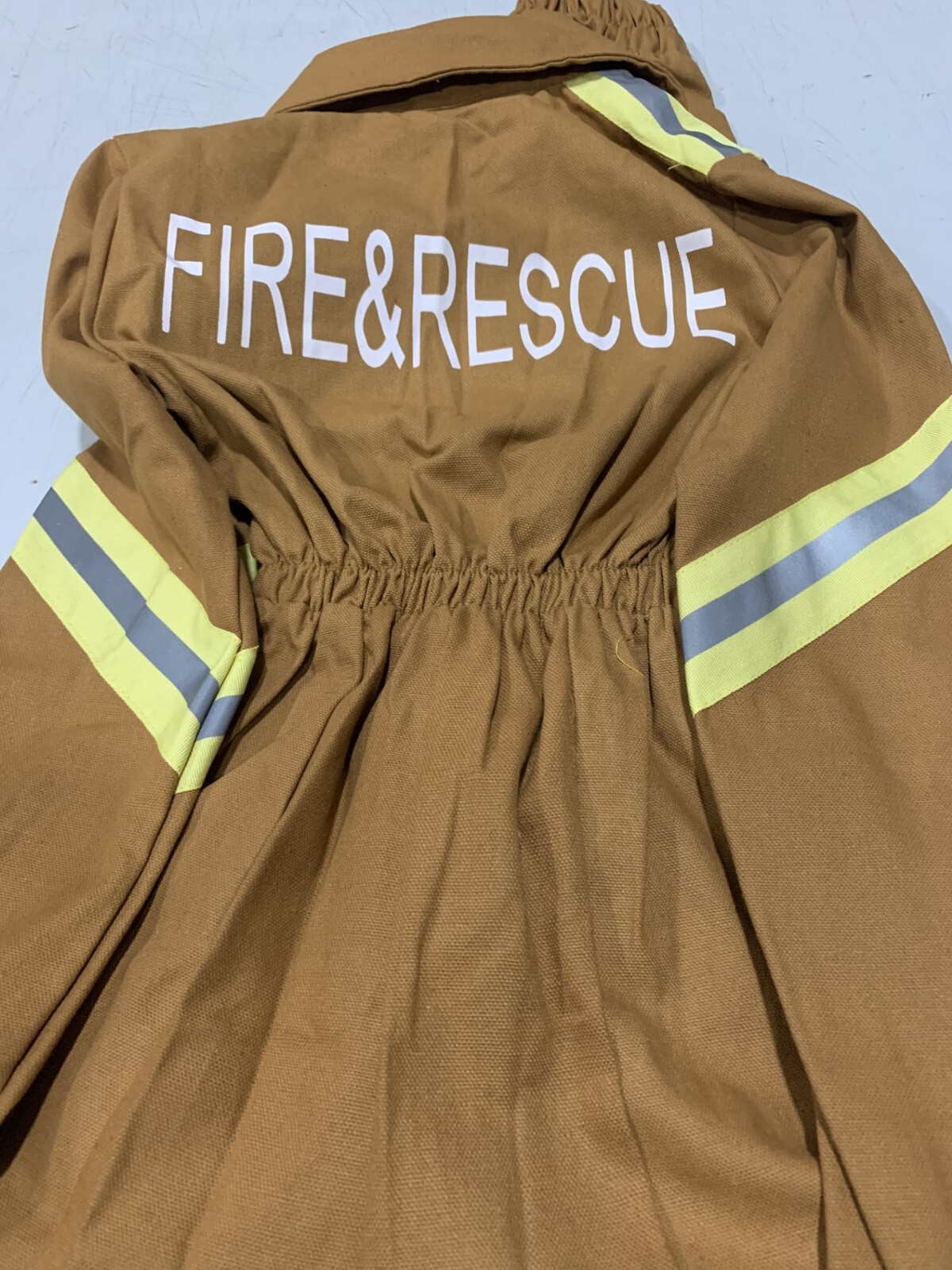 Women's Tan Firefighter Jumpsuit Fire & Rescue Uniform Costume SIZE S ...