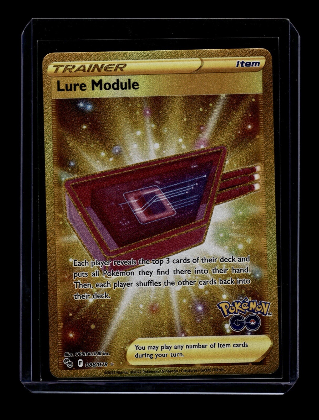 2022 POKEMON GO 088/078 LURE MODULE GOLD TRAINER HOLO SECRET RARE | eBay