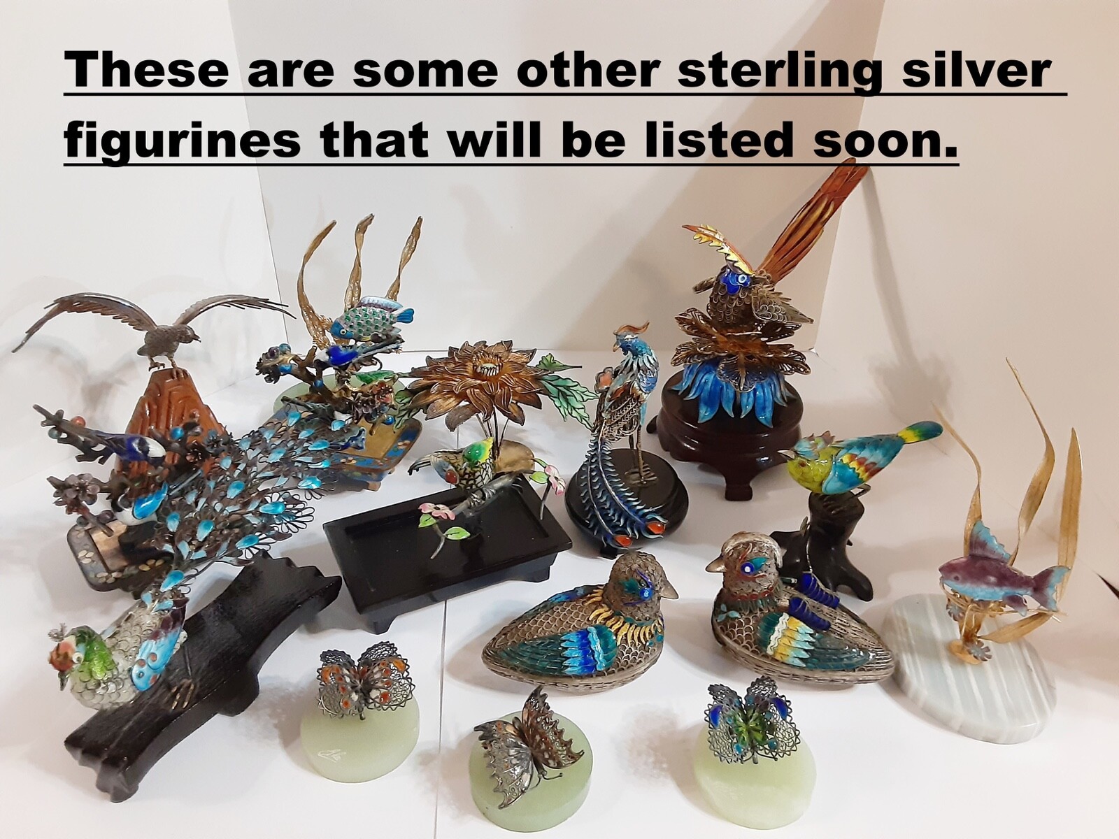 33g Suhai Butterfly & Case Chinese 1.25" STERLING SILVER Figurine ...