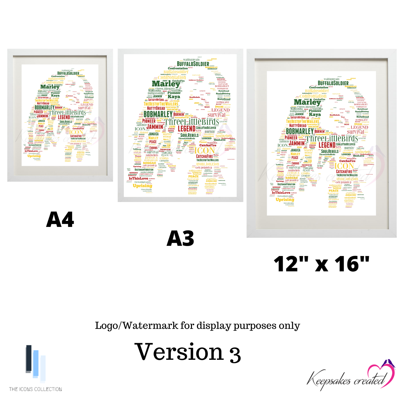 Bob Marley Word Art Portrait - 4 Choices - Keepsake/Gift/Collectable ...