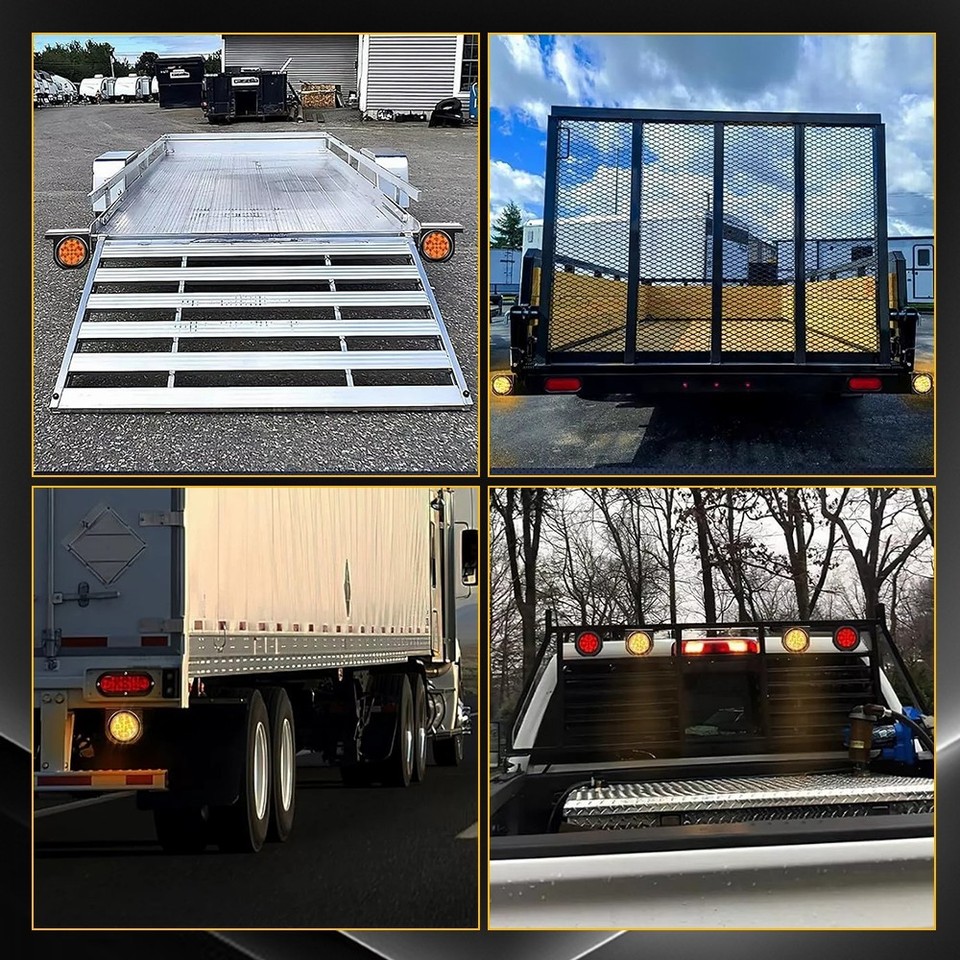 4X 4inch Round Amber LED Truck Trailer Turn Signal Indicator Tail ...