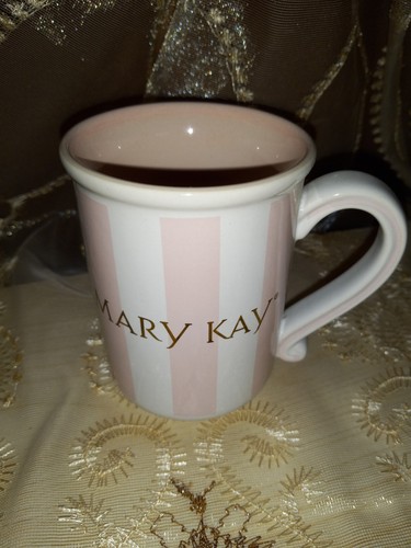 Mary Kay PINK STRIPES Cup Mug coffee tea COLLECTABLE DESIGN (FF) | eBay