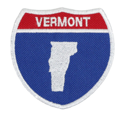 Vermont State Map Shield Embroidered Patch Iron-On Sew-On Shirt ...